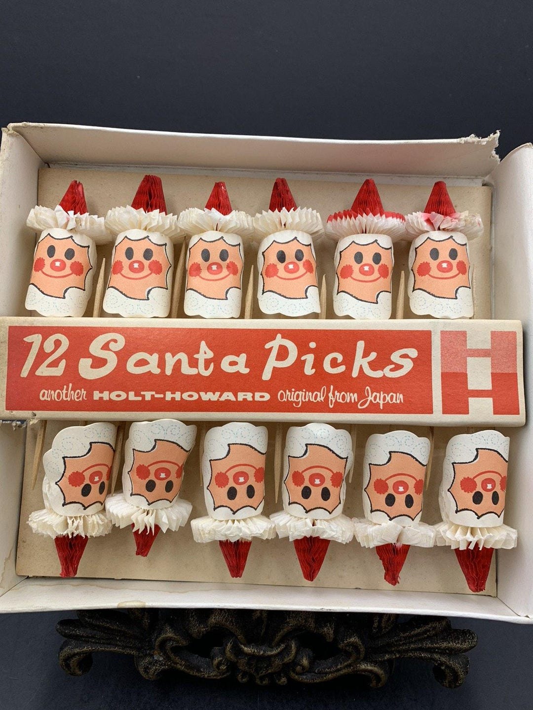 NIB 12 Santa Picks - Holt-howard From Japan Cocktails/hors D'oeuvres ...