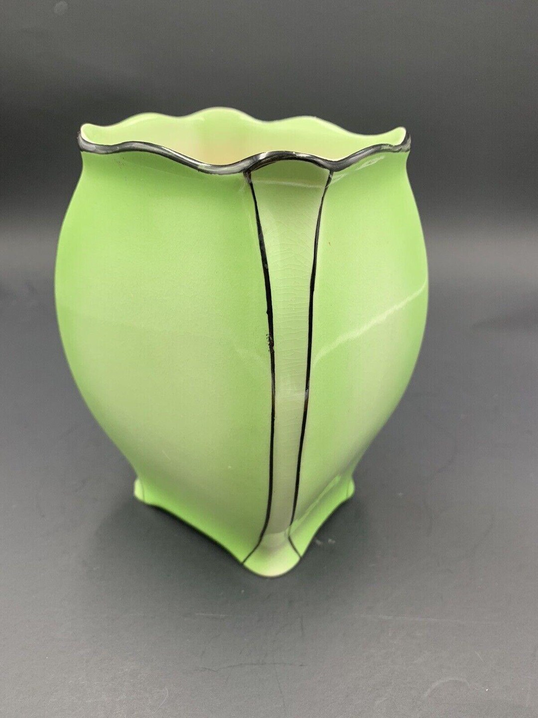 Art Deco Royal Winton Grimwades Savoy Vase in Green and Black 1930 40s ...