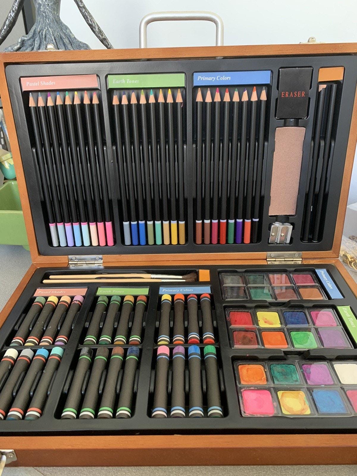 Art Set Lot - Wooden Box & Plastic Set (NIB) - Etsy