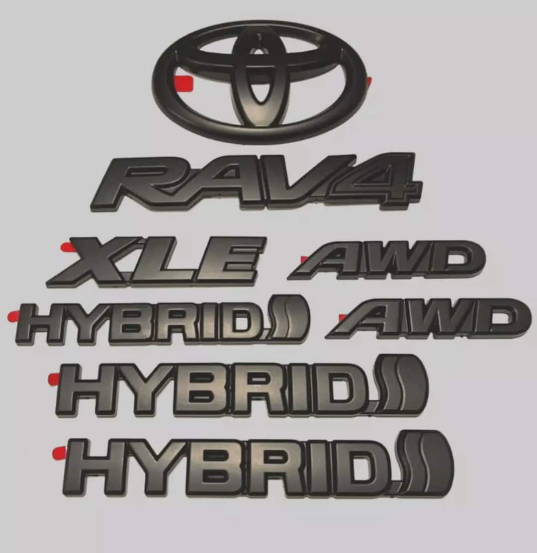 Rav4 Hybrid SE/XLE/XSE Blackout Emblem Overlay 2019-2025 Blackout ...