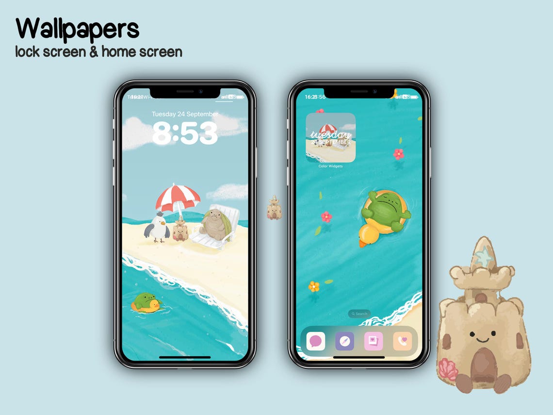 Amuseable Plushies Summer Beach Fun Phone Background Plushie ...