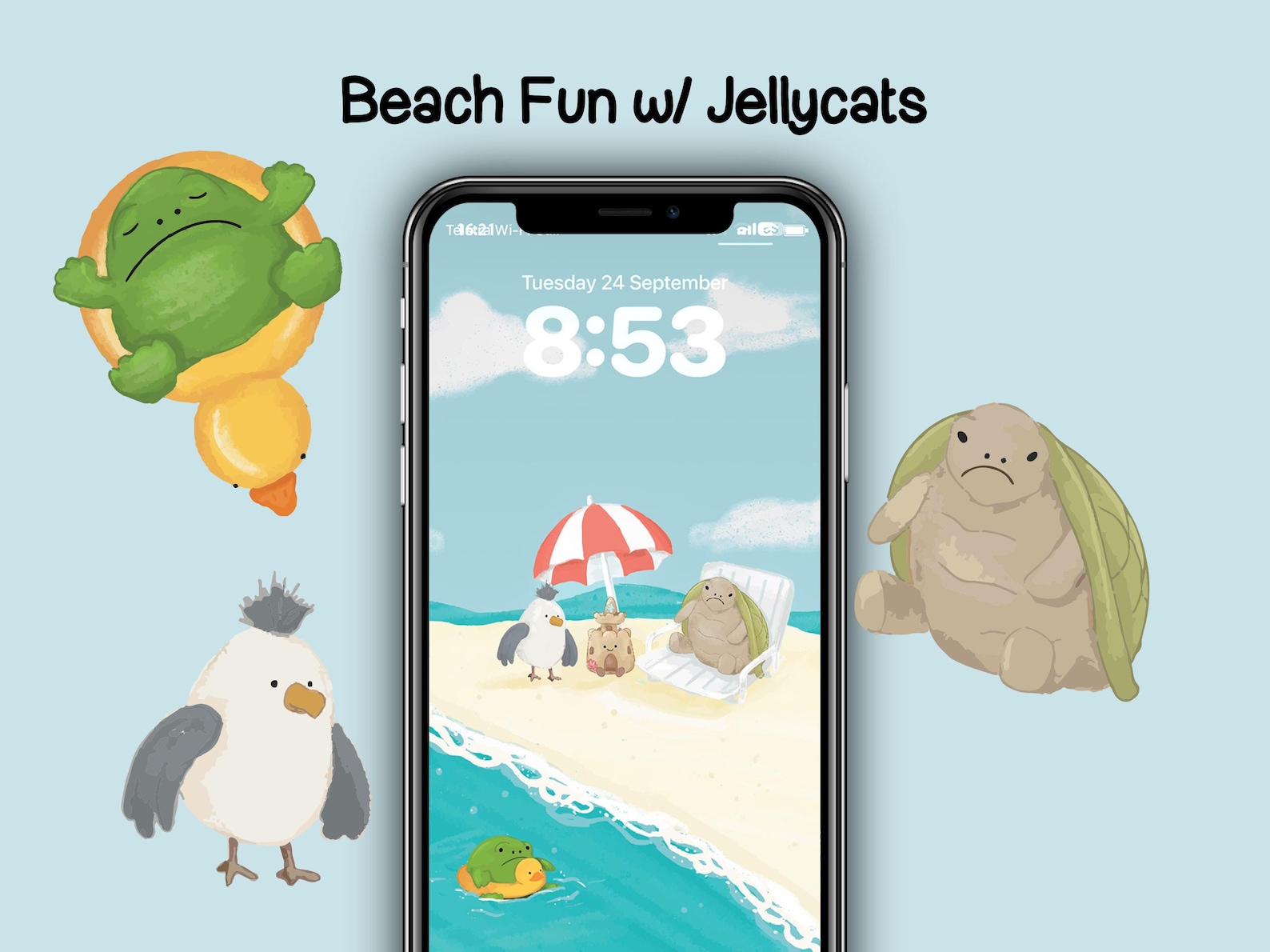 Amuseable Plushies Summer Beach Fun Phone Background Plushie ...