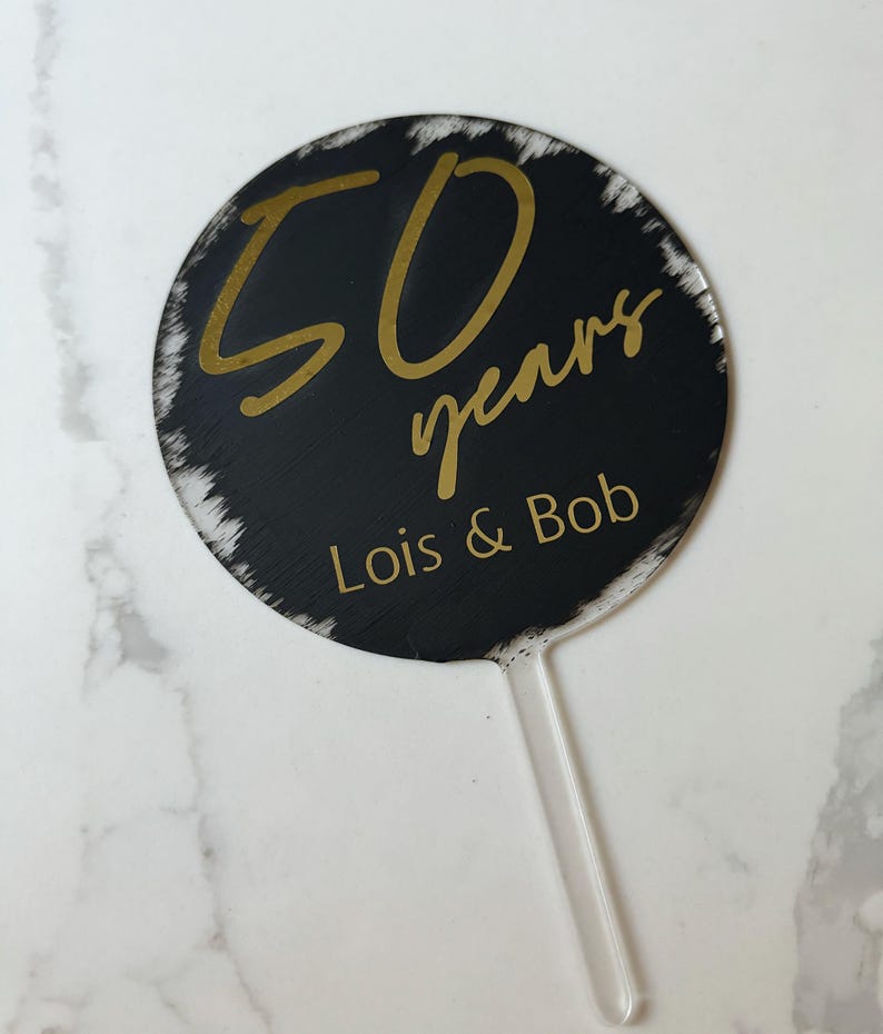 Acrylic Disc Anniversary Cake Topper - Etsy