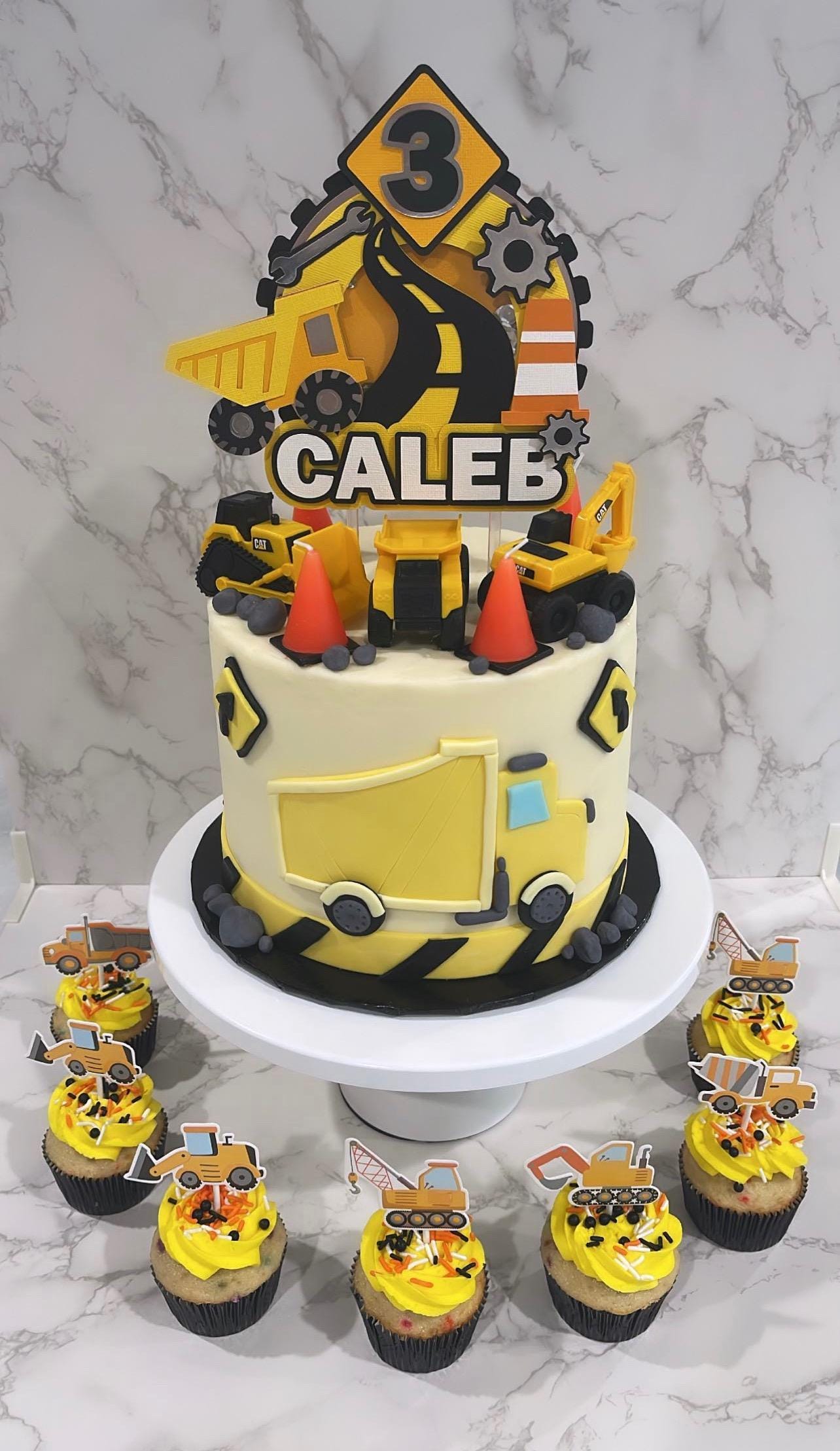 Construction Theme Birthday Cake Topper, Personalized Party Decoration ...