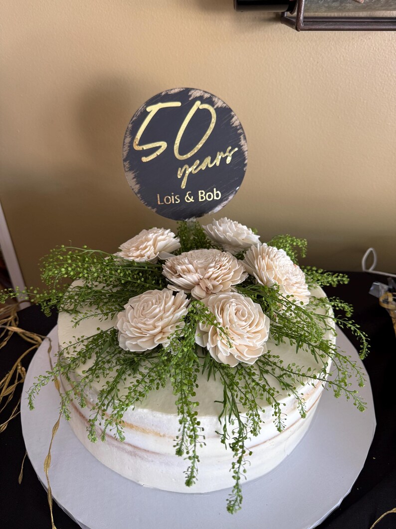 Acrylic Disc Anniversary Cake Topper - Etsy