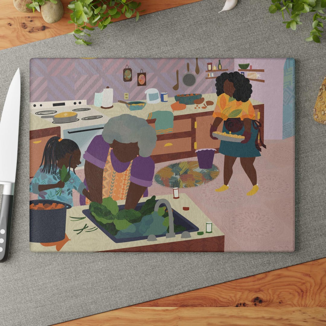 Greens, Yams and Macaroni - Vibrant Kitchen Decor, Gift for Home Chefs ...