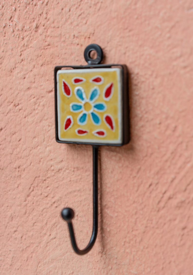 Ceramic Tile Wall Hook, Handmade Kitchen Hook, Unique Coat Hook ...