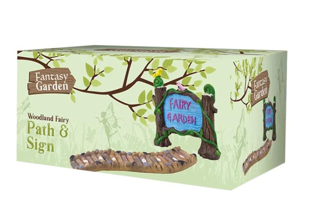 Fairy Garden Path & Sign Decoration 8cm X 18cm X 13.4cm, Outdoor Statue ...