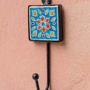 Ceramic Tile Wall Hook, Handmade Kitchen Hook, Unique Coat Hook ...