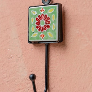 Ceramic Tile Wall Hook, Handmade Kitchen Hook, Unique Coat Hook ...