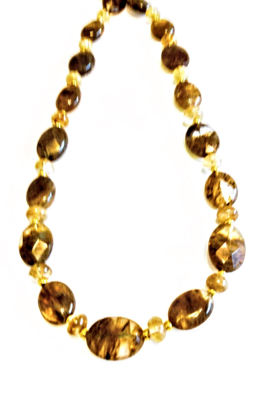 Coffee Quartz Necklace Unusual Handmade Jewelry. Statement Necklace for ...