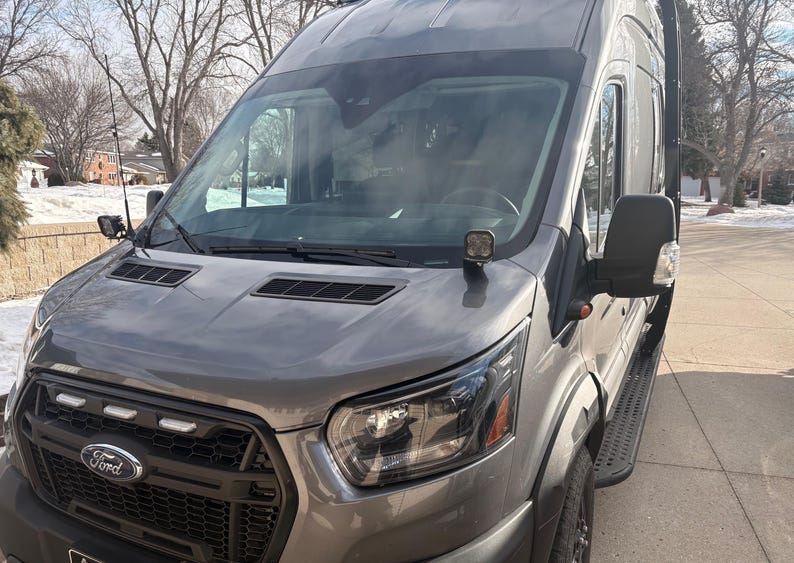 Ford Transit Camper Van Hood LED Pod Light Mounts - Anodized Black ...