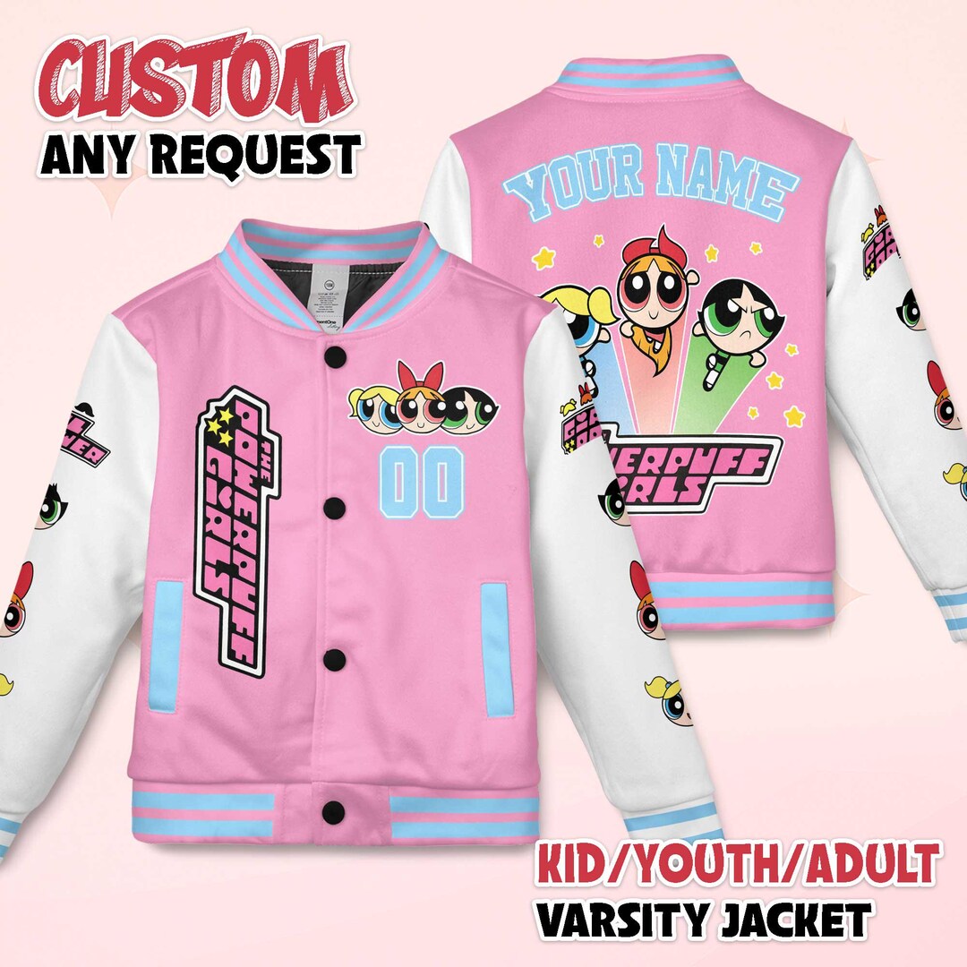 Custom Powerpuff Girls Varsity Jacket, Cartoon Baseball Jacket - Etsy