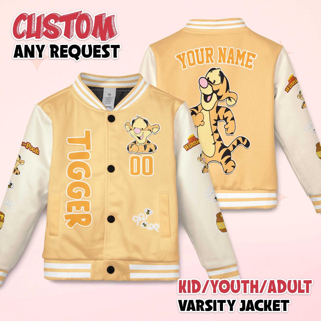 Personalized Tigger Varsity Jacket, Custom Winnie the Pooh Baseball ...