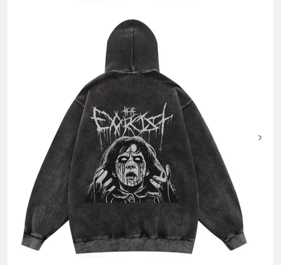 Vintage Exorcist Hoodie: Retro Horror Movie Organic Cotton Oversize Fit ...