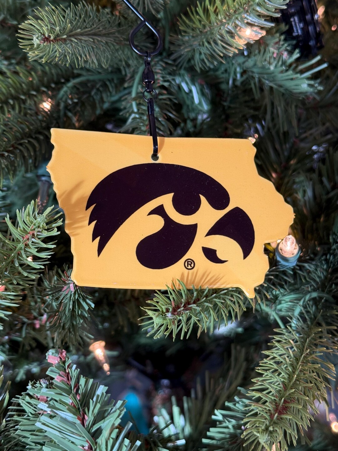 State of Iowa Tigerhawk Ornament - Etsy