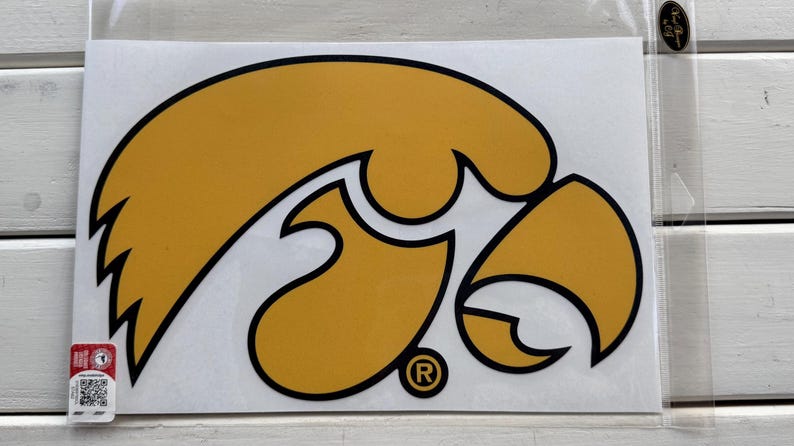 University of Iowa Tigerhawk Logo Vinyl Decal - Etsy