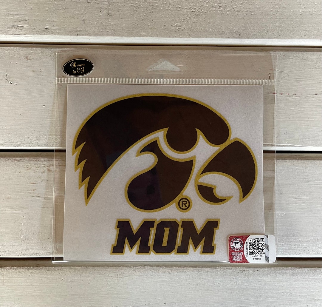 University of Iowa Mom With Tigerhawk Vinyl Decal - Etsy