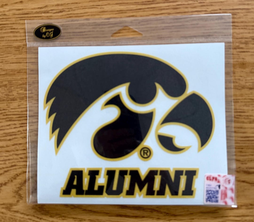 University of Iowa Alumni With Tigerhawk Vinyl Decal - Etsy