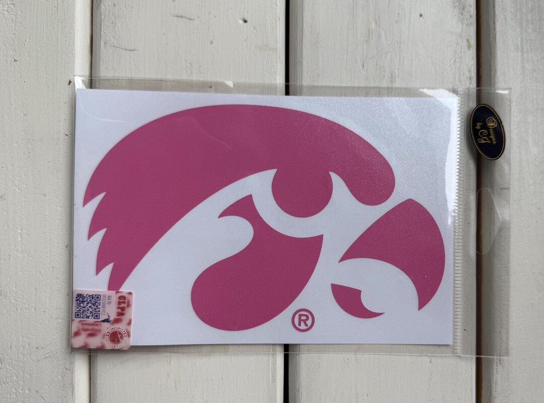 University of Iowa Tigerhawk Logo Pink Vinyl Decal - Etsy
