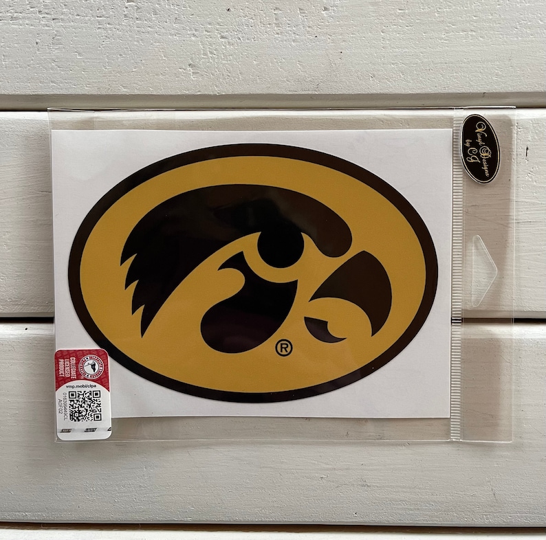 University of Iowa Oval With Tigerhawk Vinyl Decal - Etsy