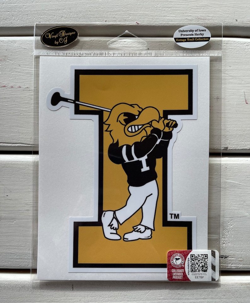 University of Iowa Vintage Herky Golf Decal - Etsy