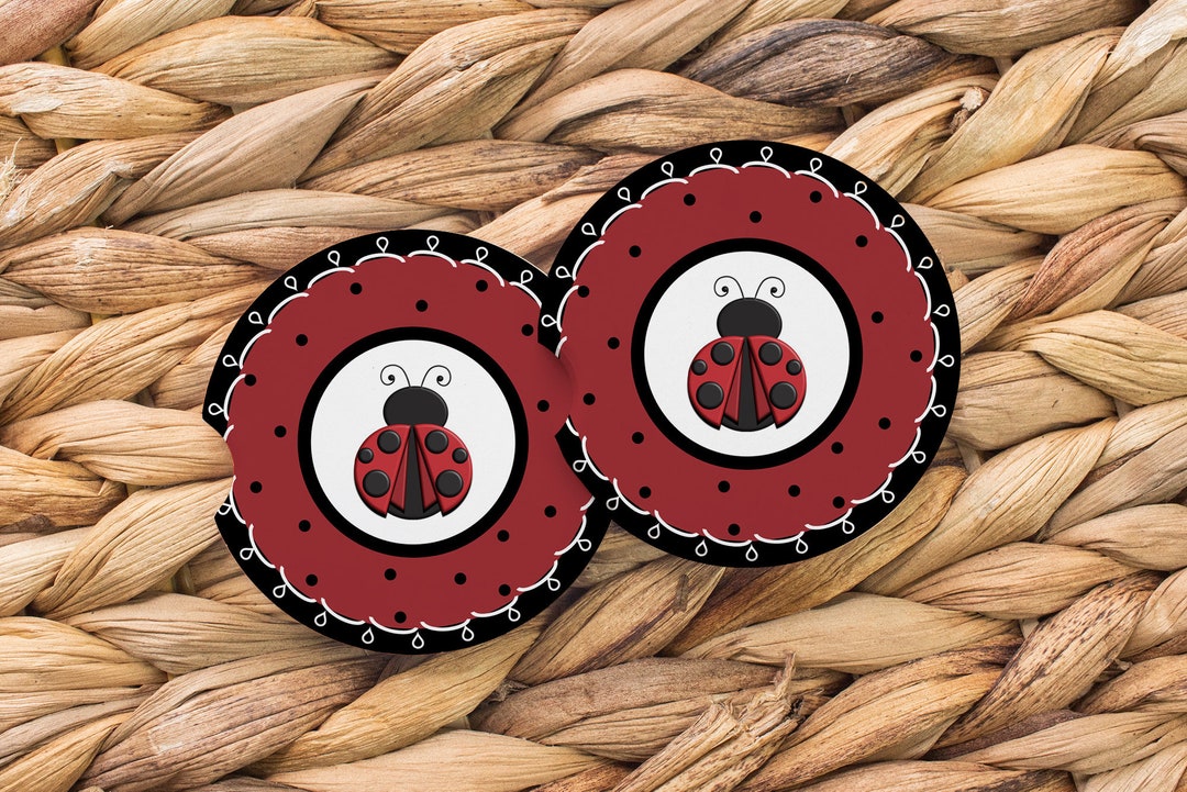 Ladybug Car Coaster Set - Etsy