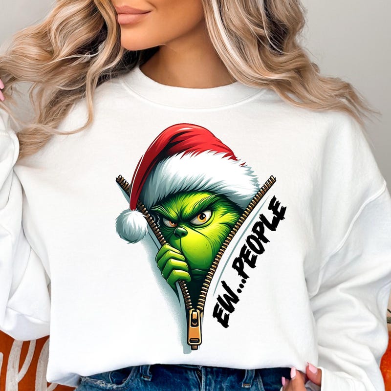 Grinch Embroidery Ew People - Etsy