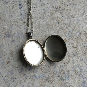 Vintage Oval Locket, Engraved Silver Locket, Edwardian Locket Necklace ...