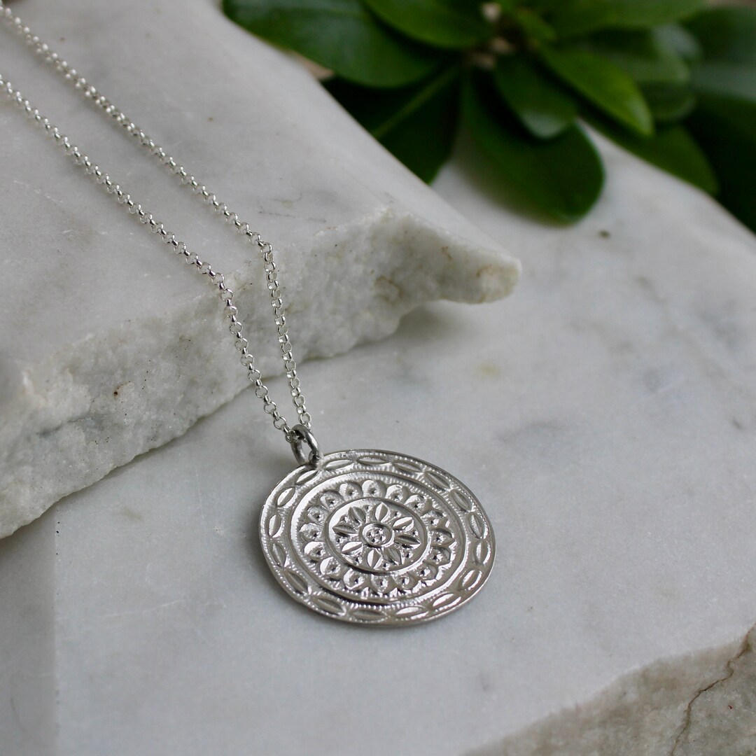 Flower Maze Amulet Necklace Sterling Silver - Etsy