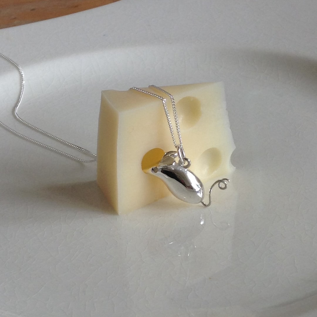 Mouse Pendant Necklace Sterling Silver - Etsy