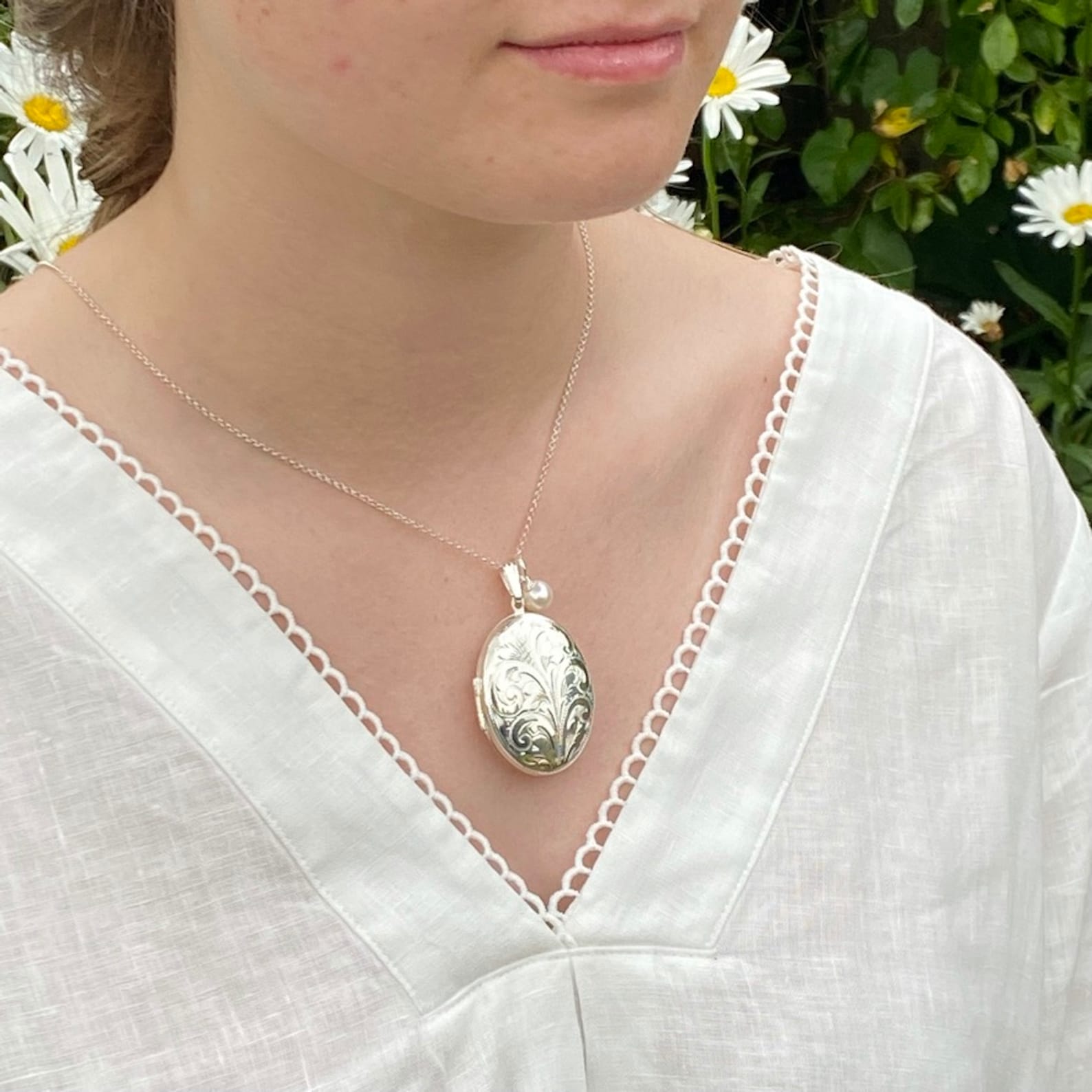 Extra Large Solid Silver Locket, Personalised Engraved, Classic ...