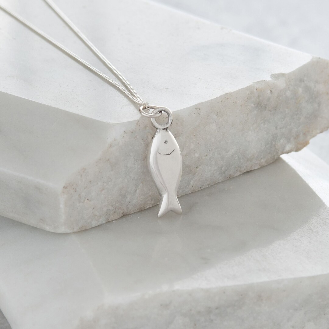 Fish Pendant Necklace Sterling Silver - Etsy