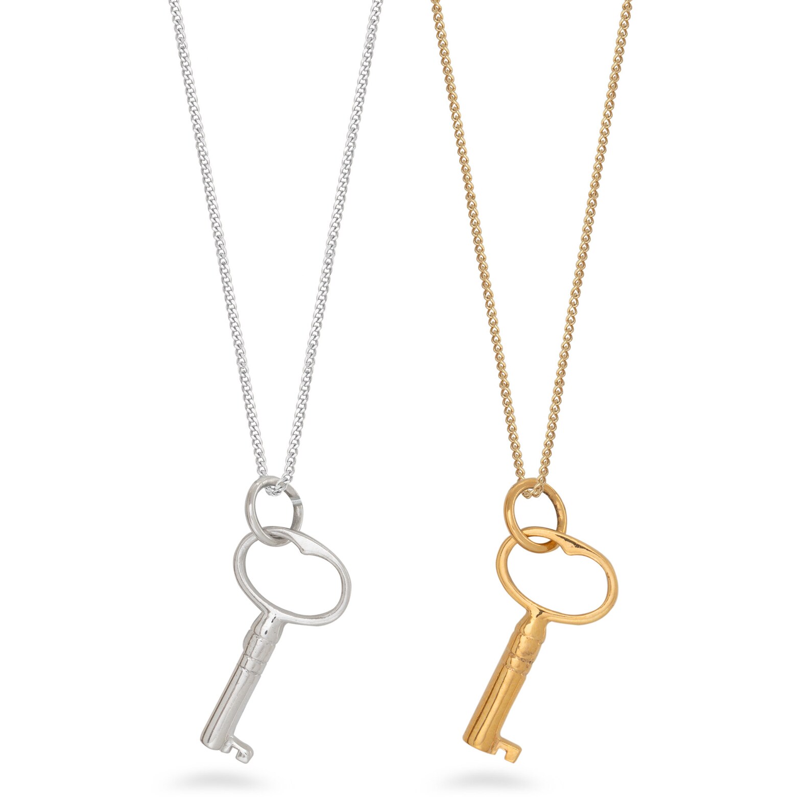 Key Pendant Necklace Sterling Silver - Etsy