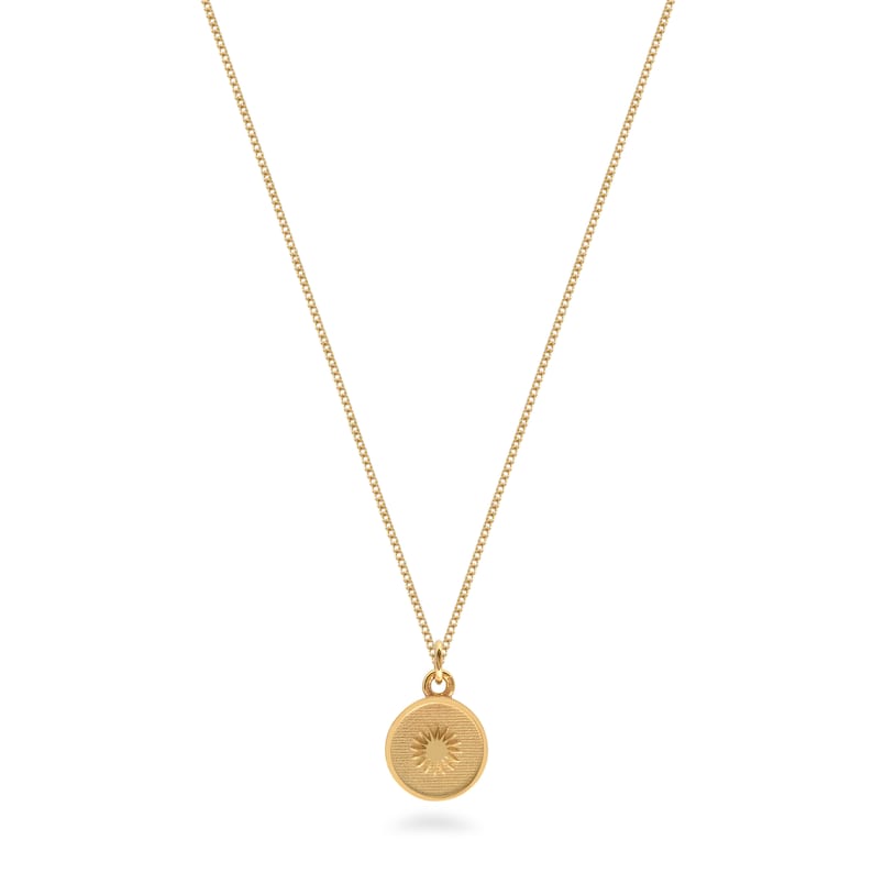 Small Sun Medallion Necklace Gold Vermeil - Etsy