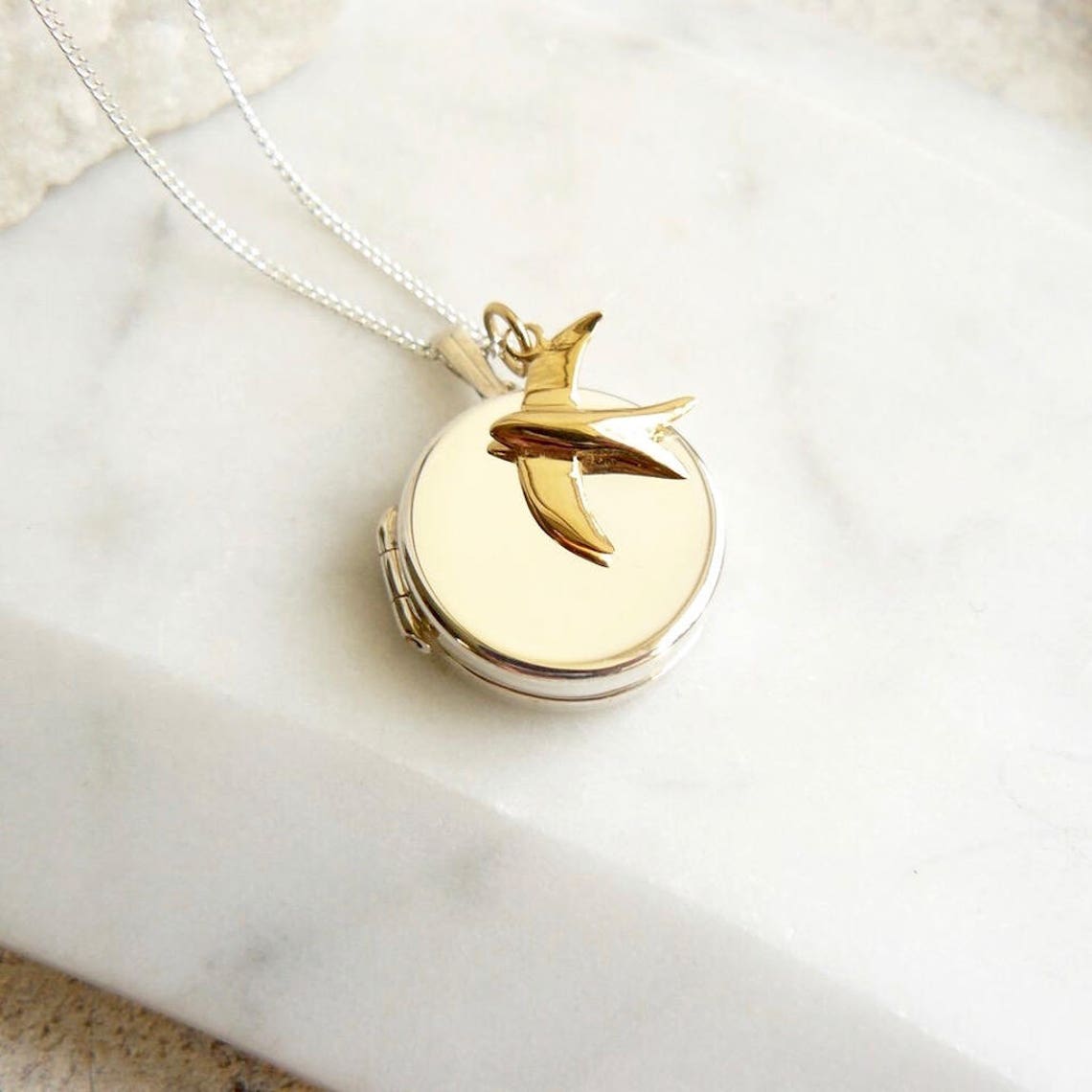 Personalised Round Locket With Charm Necklace Sterling Silver - Etsy