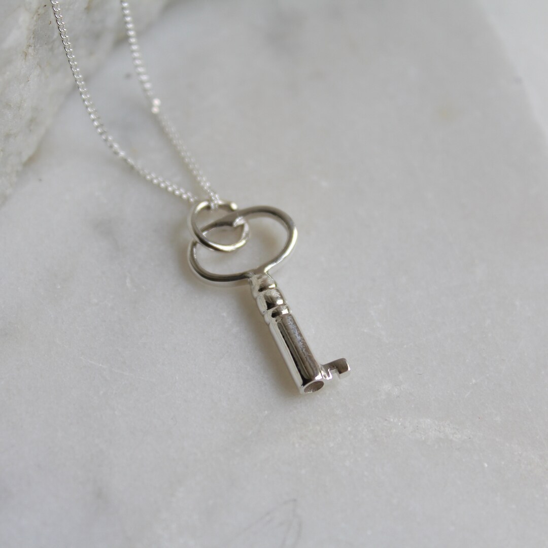 Key Pendant Necklace Sterling Silver - Etsy