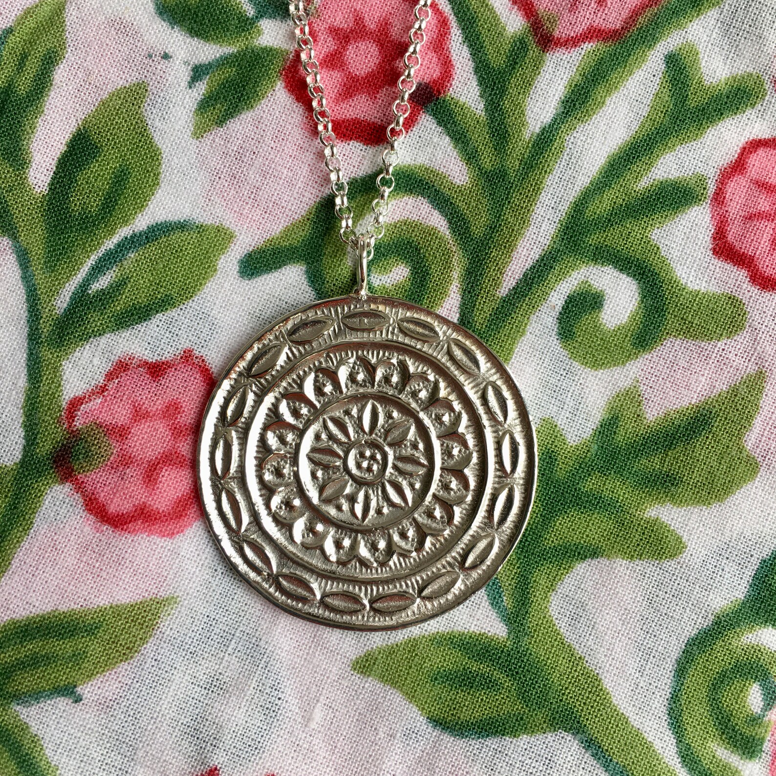 Flower Maze Amulet Necklace Sterling Silver | Etsy