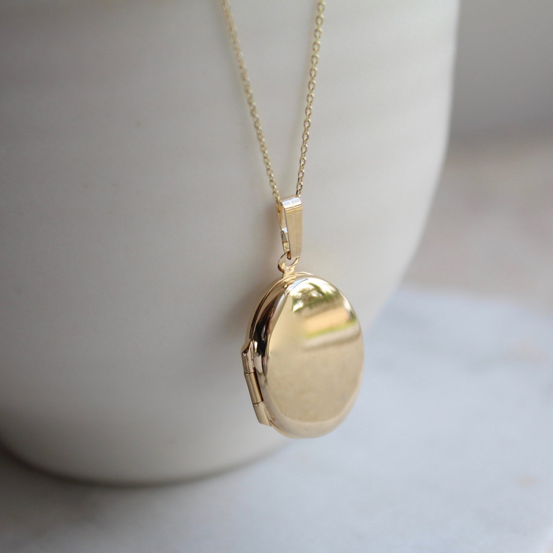 Oval Locket Necklace 9ct Solid Gold - Etsy