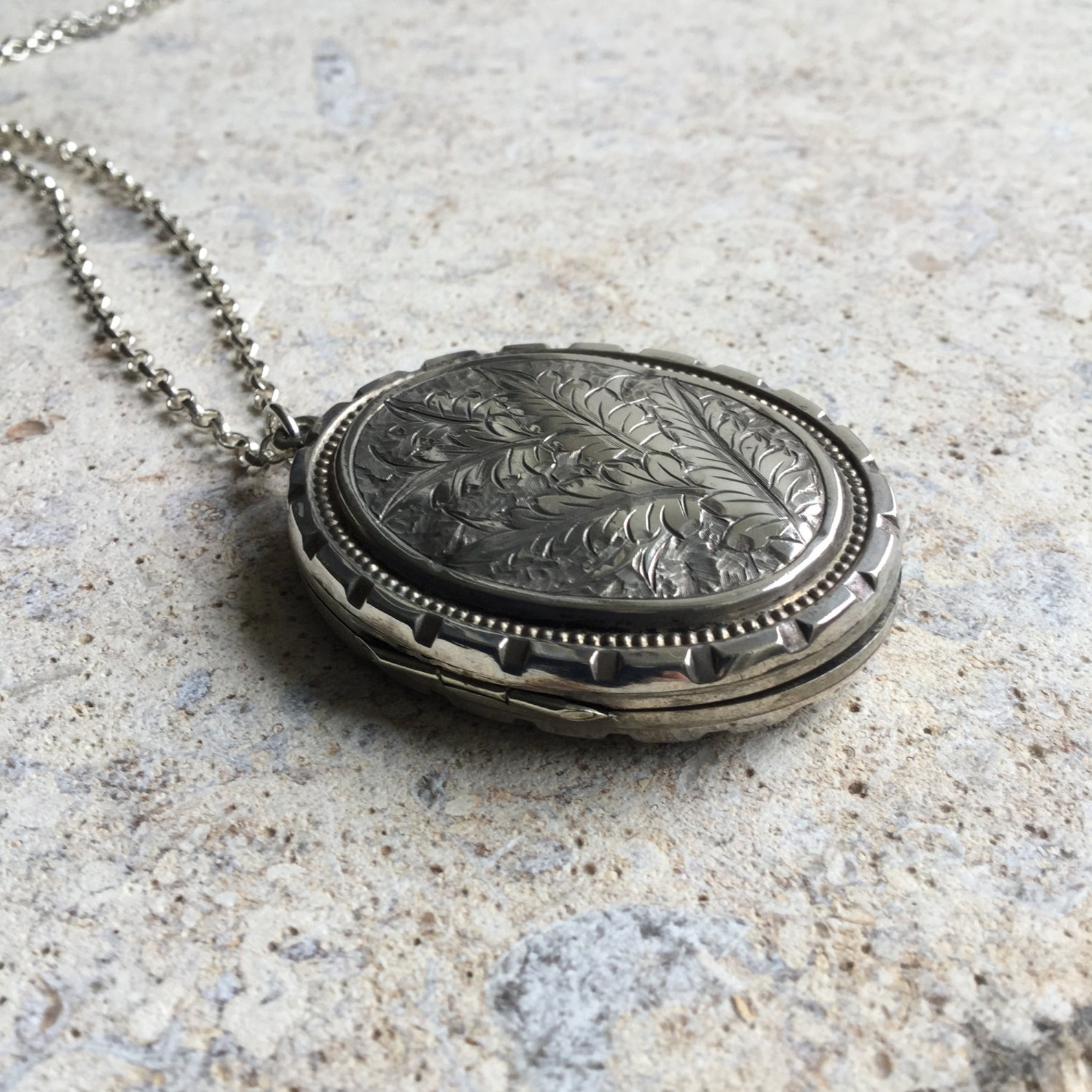 Vintage Locket Necklace Victorian Silver Locket Antique | Etsy