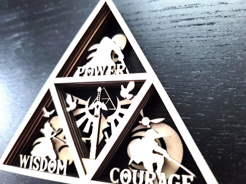 The Legend of Zelda Triforce Shadow Box (vector AI, PNG, SVG Laser ...
