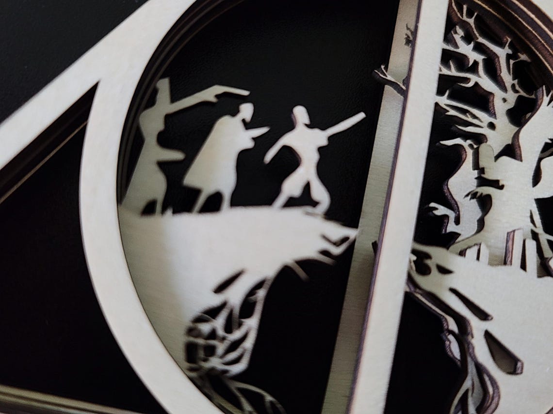 Deathly Hallows Shadow Box (vector SVG AI Laser Cutter File) - Etsy