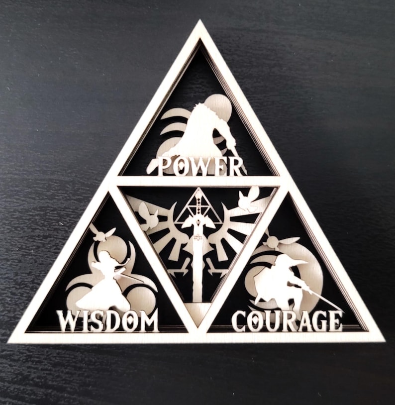 The Legend of Zelda Triforce Shadow Box (vector AI, PNG, SVG Laser ...