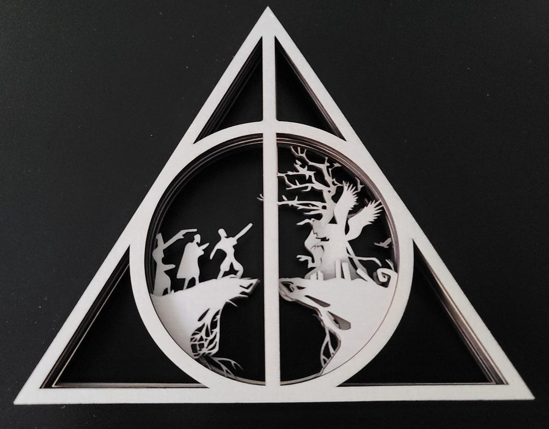 Deathly Hallows Shadow Box (vector SVG AI Laser Cutter File) - Etsy
