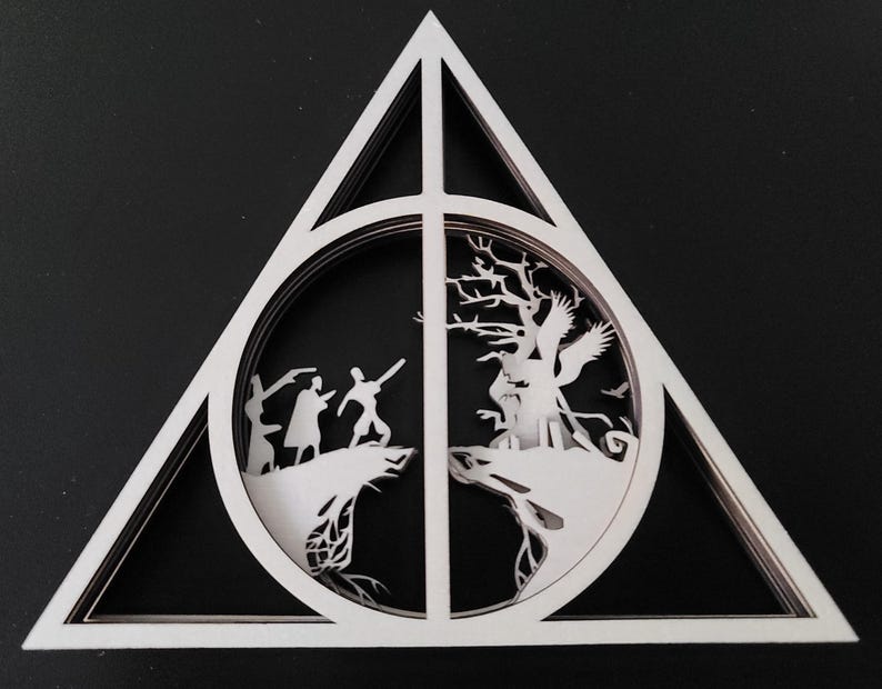 Deathly Hallows Shadow Box (vector SVG AI Laser Cutter File) - Etsy