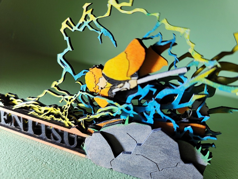 Demon Slayer Zenitsu Thunder Breathing Shadow Box (vector SVG, PNG, AI ...