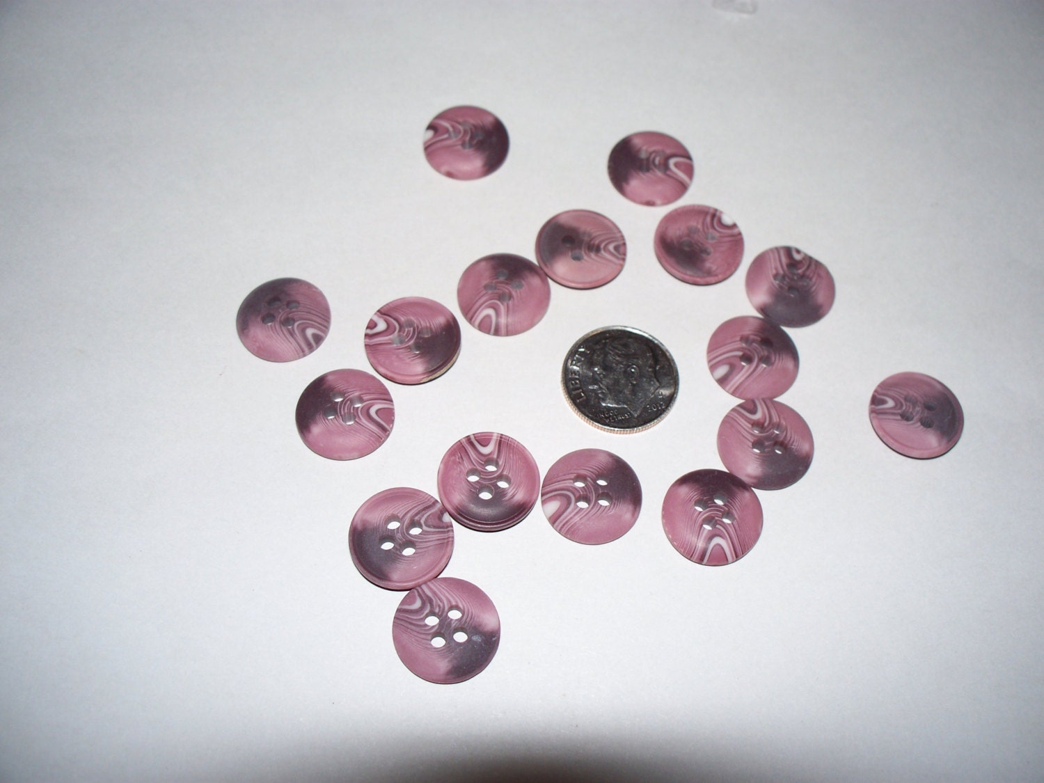 50 Buttons, Vintage Buttons, Mauve and Gray Buttons, Four Hole Buttons ...