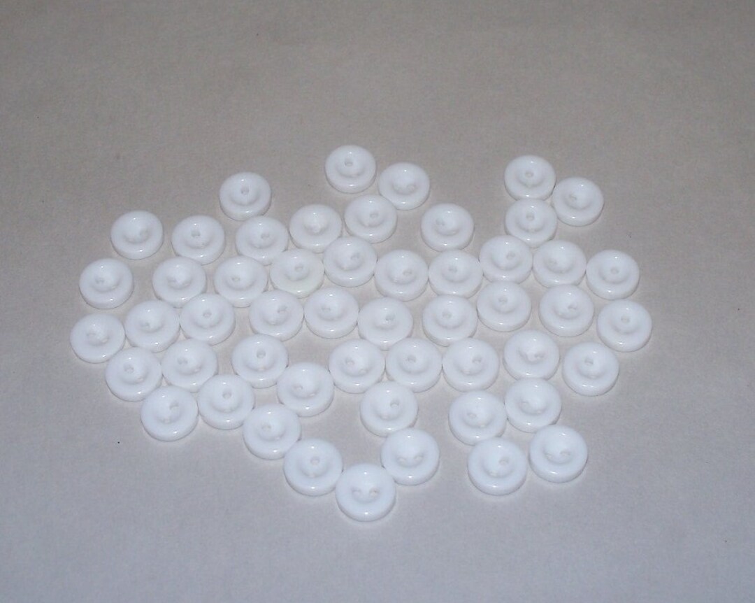 Buttons, 50 Small Buttons, White Buttons, Two Hole Buttons , Lot 2040 ...