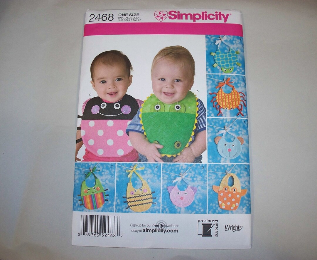 New Pattern, Simplicity Pattern, Baby Bib Pattern, 2468 - Etsy