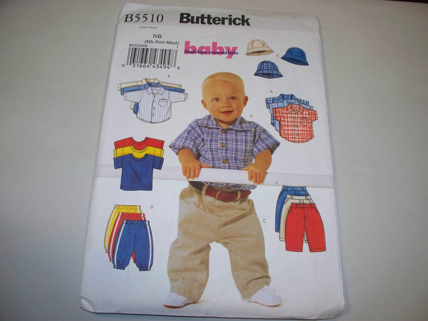 Butterick Pattern, Baby Boy Clothes Pattern, New Pattern, B5510 NB - Etsy